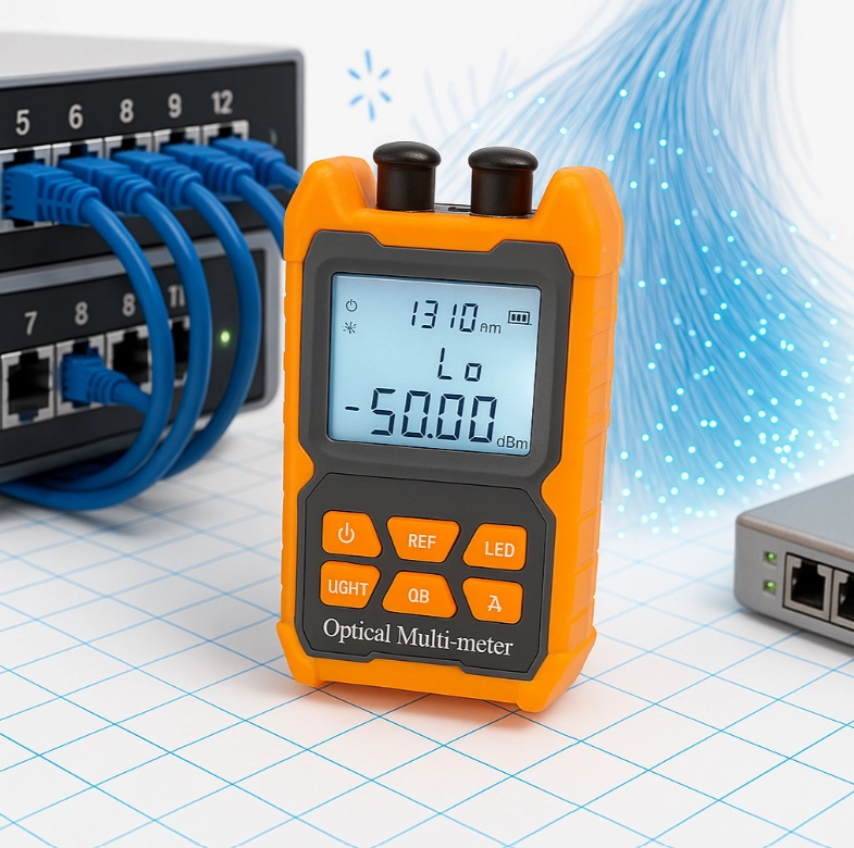 Optical Power Meter Mini Portable OPM VFL & RJ45 Network Cable Tester