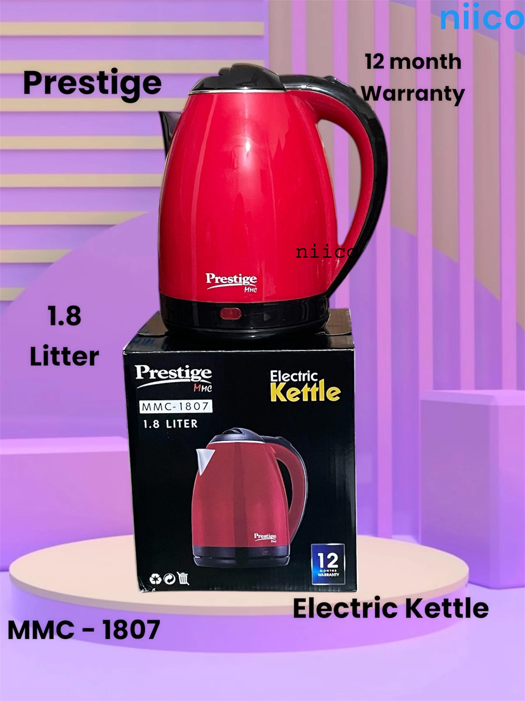 Prestige Heavy Duty Electric Kettle = 1.8 Liter Double Part (1 Years ...