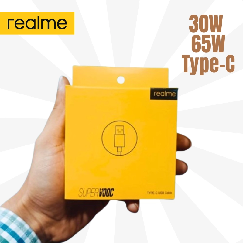 Realme Type-C Cable 30W, 65W 6A Super Dart/SuperVOOC Fast Charging ...