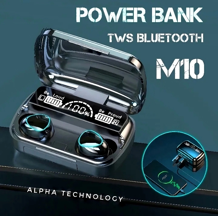 M10 TWS Earbuds 2500mAh Charging Box Bluetooth-compatible Stereo Waterproof