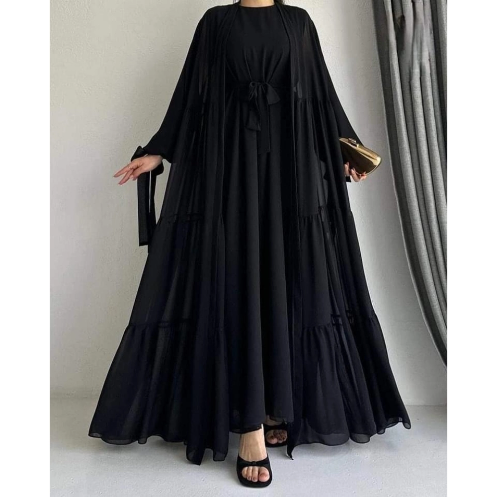 Premium Quality Dubai Cherry Georgette Fabric Koti Gown Borka For Women