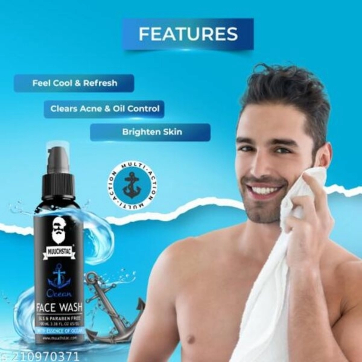 Muuchstac Mens Ocean Face Wash-100 ml - face wash for men