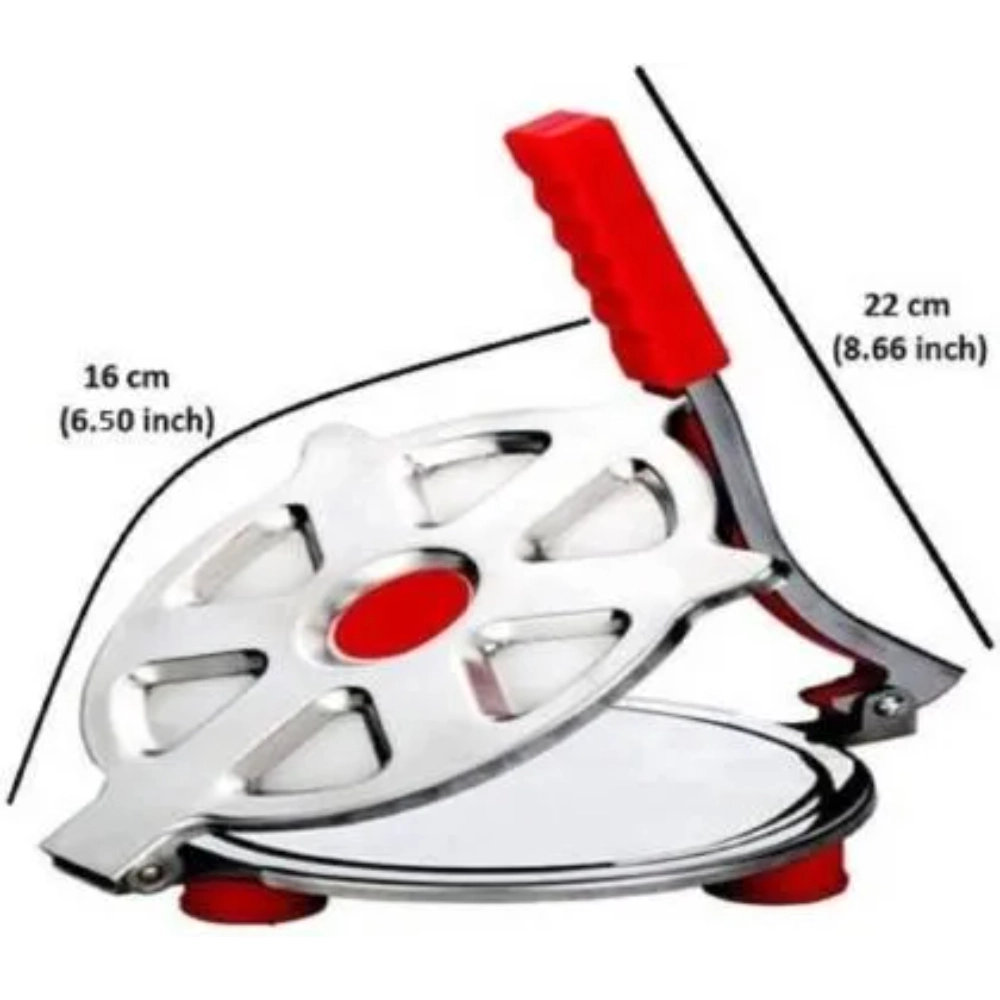Stainless Steel Roti Maker / Puri Press Size: 6.5Inches (Silver)