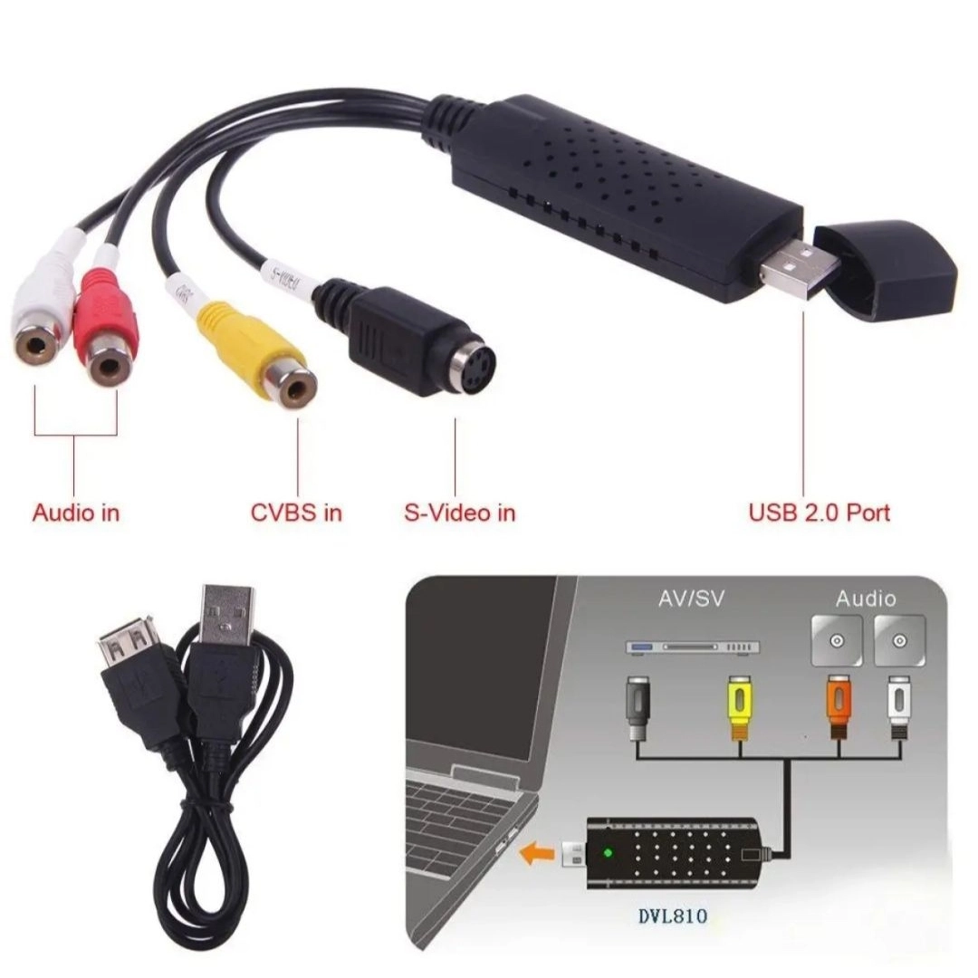USB 2.0 Audio Video Capture Card TV Tuner DVD Video Capture Converter ...