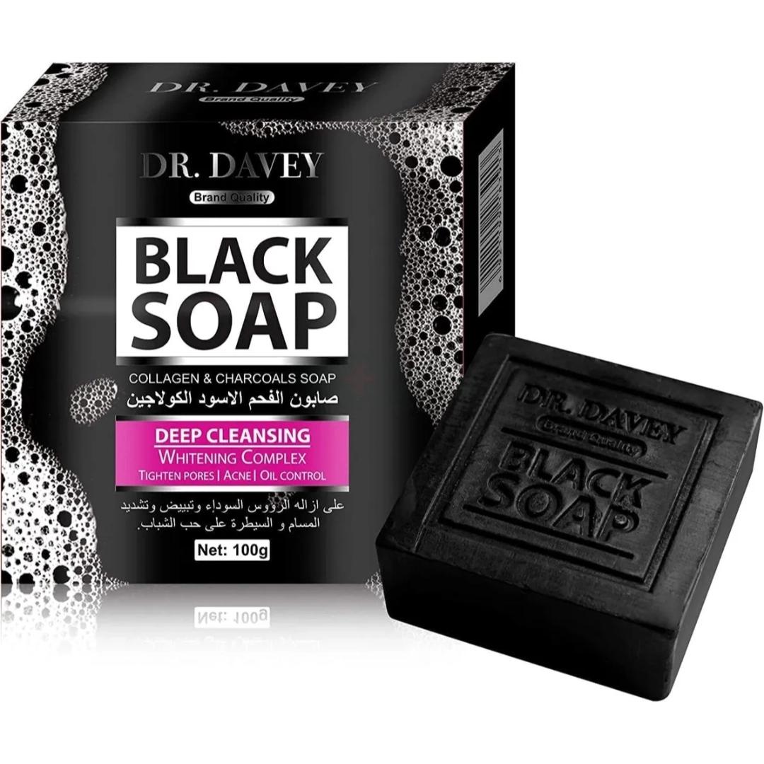 Dr. Davey Black Soap with Collagen & Charcoal for Deep Cleansing