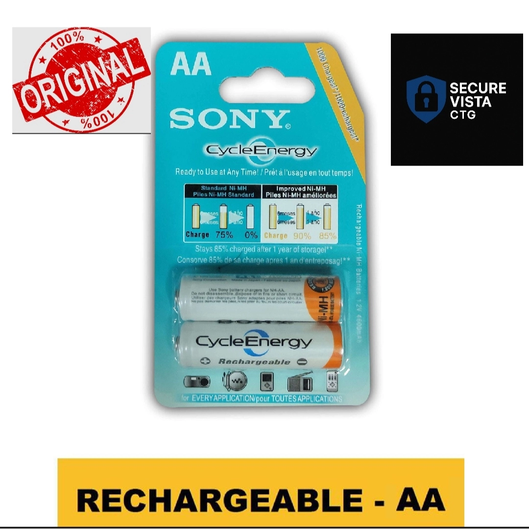 Sony High Cykle Energy AA Rechargable Batter (2pcs)