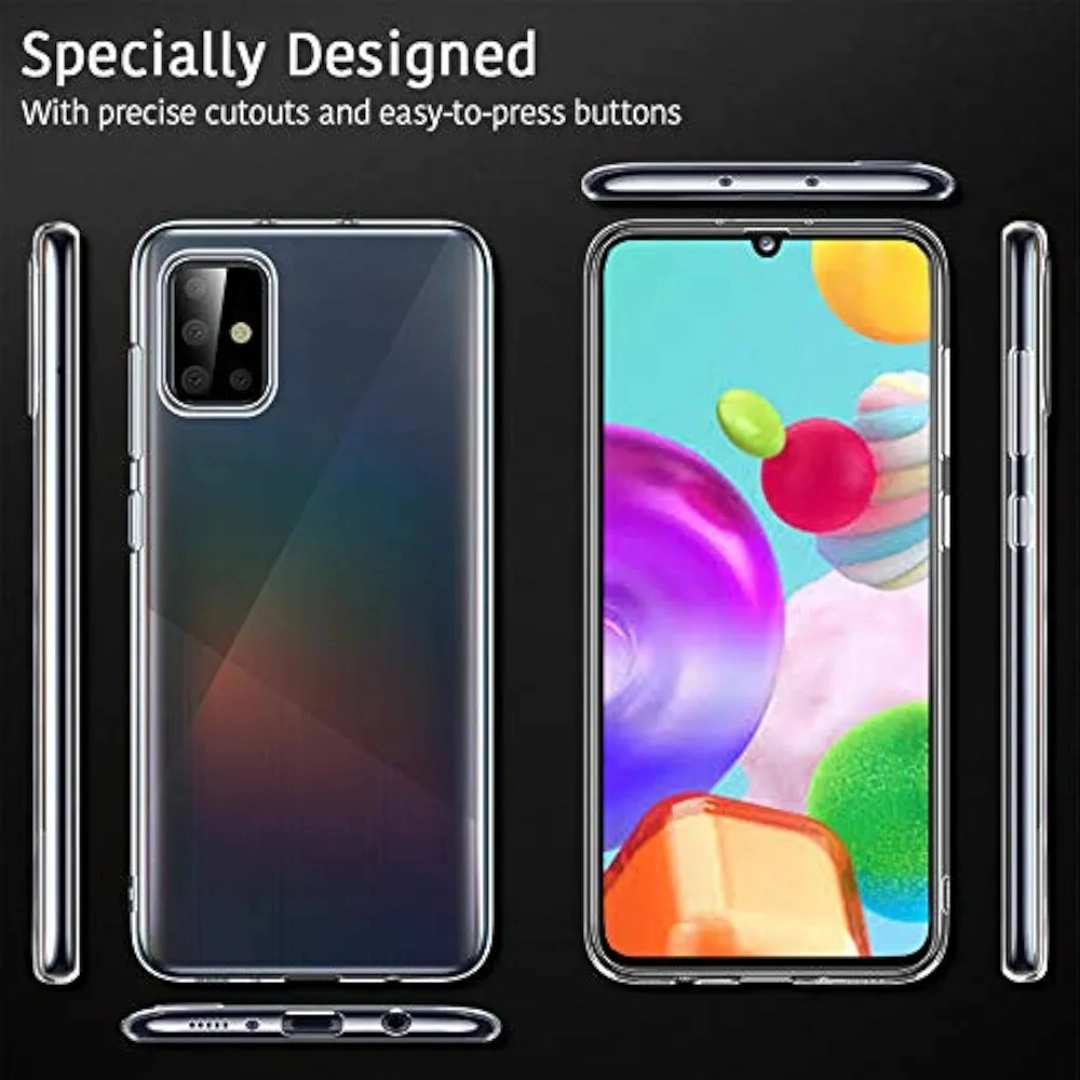 Samsung Galaxy A41 Transparent Clear Slim Soft Cover Skin Gel TPU Case ...