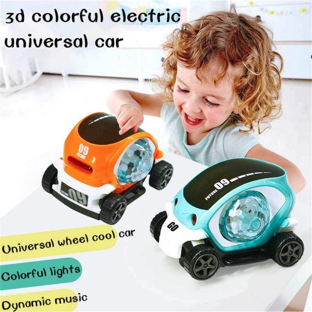 Rotating Music Car 3D Music&Light Toy Car Electric Universal Rotating ...