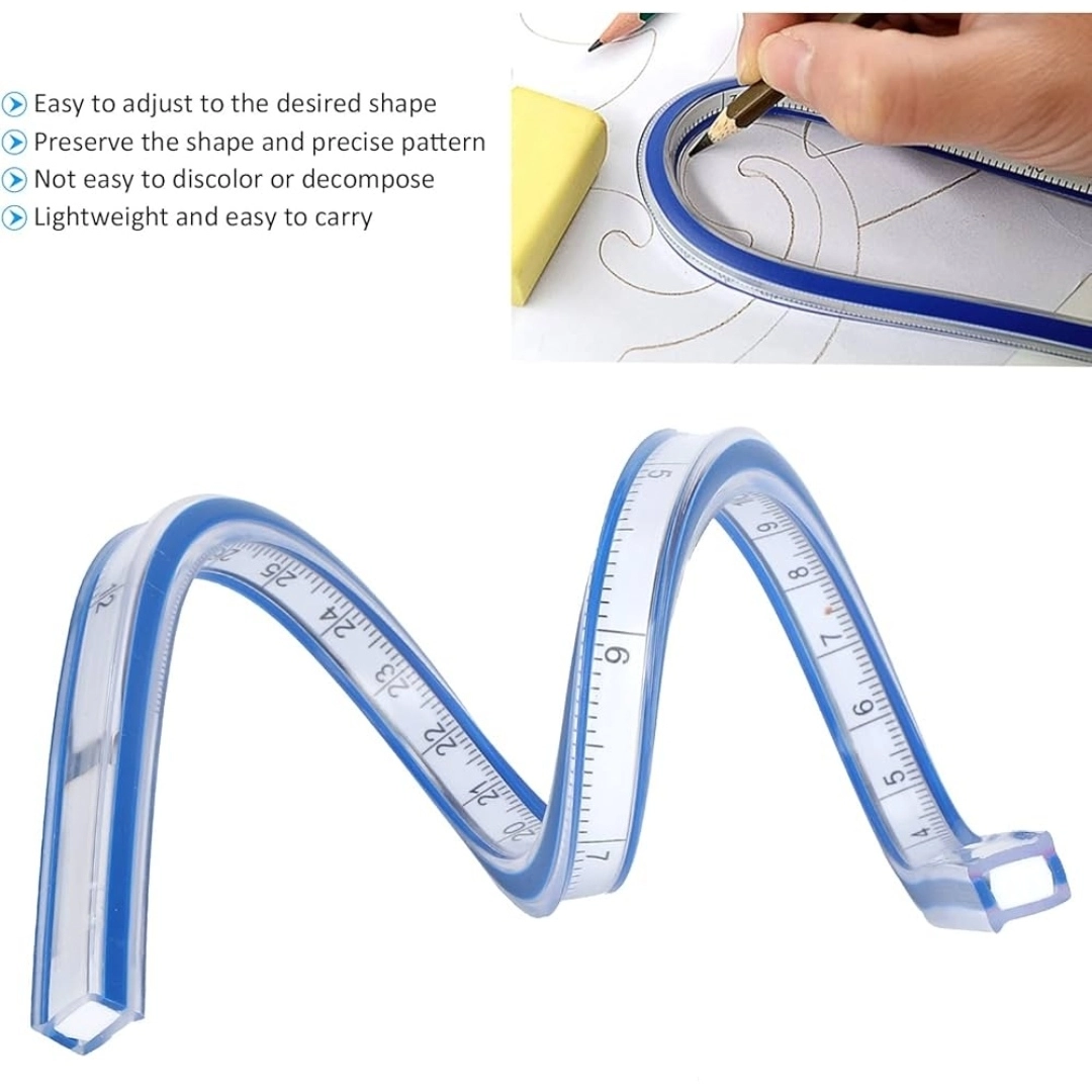 Snake Curve Ruler, Flexible Ruler Sturdy Soft Measuring for Drawing and ...