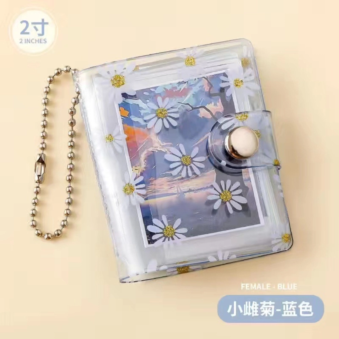 Clear Mini Photo Album Key Ring Daisy Small Photo Key Album Portable ...