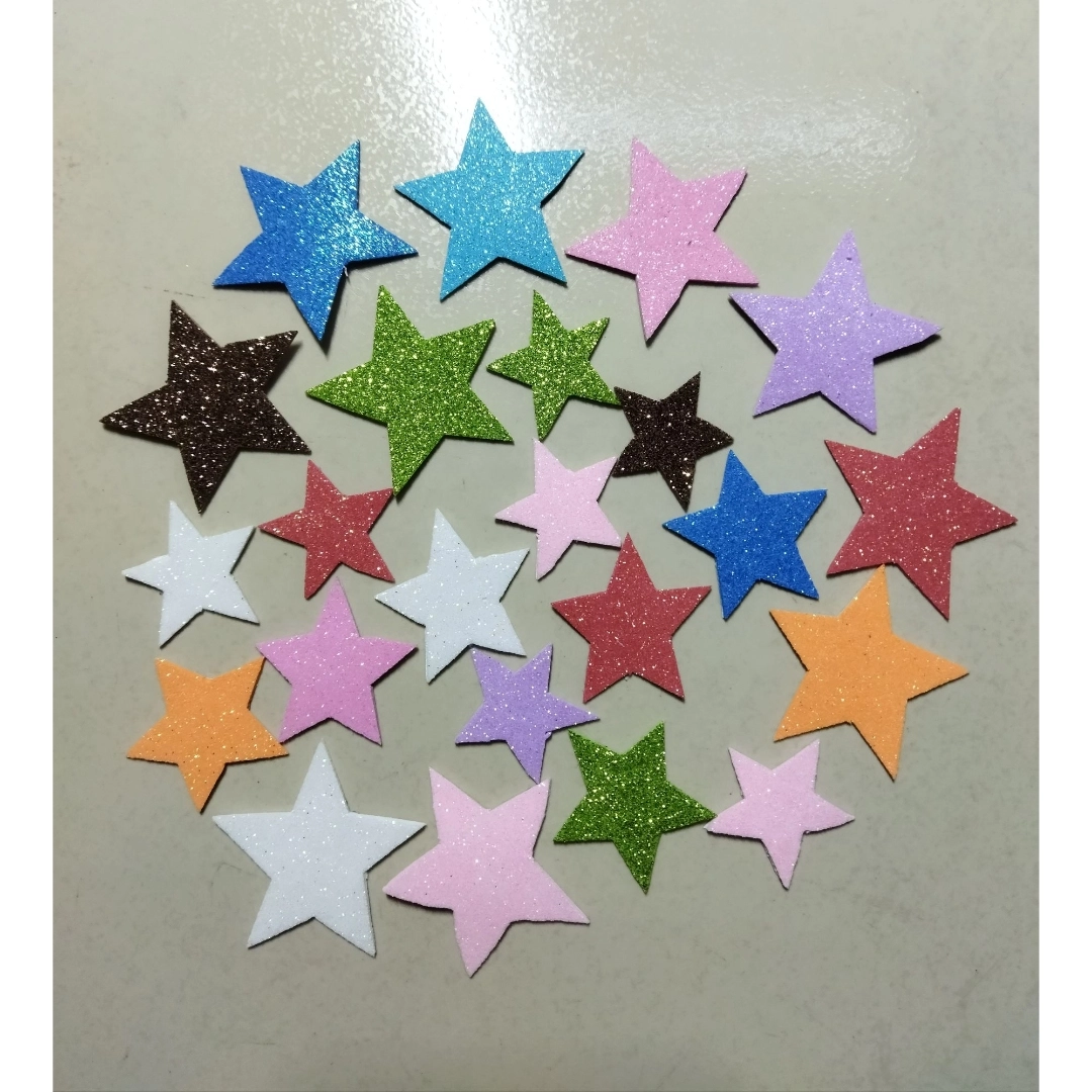 30 Pcs. Glitter Foam Sticker. Star