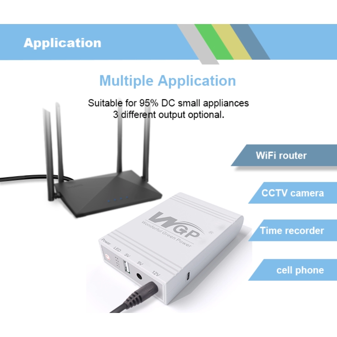 WGP Mini UPS 5/12/12V (10,400mAh)- Router & ONU Up To 10 Hours Backup
