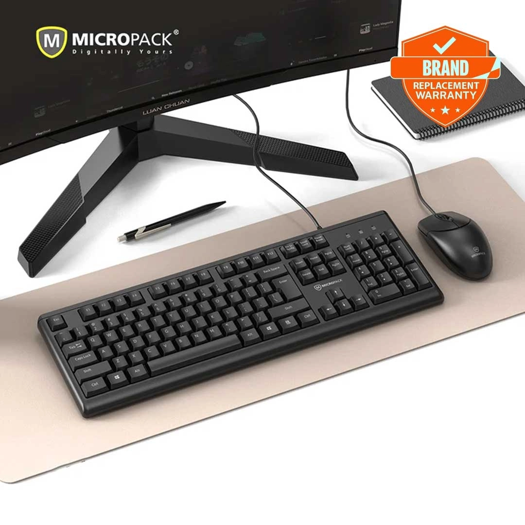 MicroPack KM-2005 Wired Mouse and Keyboard Combo - Black