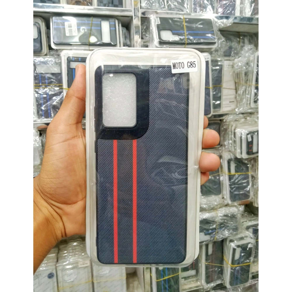 For Motorola Moto G85 Back Case Premium Luxury Imported Fabrics Leather ...