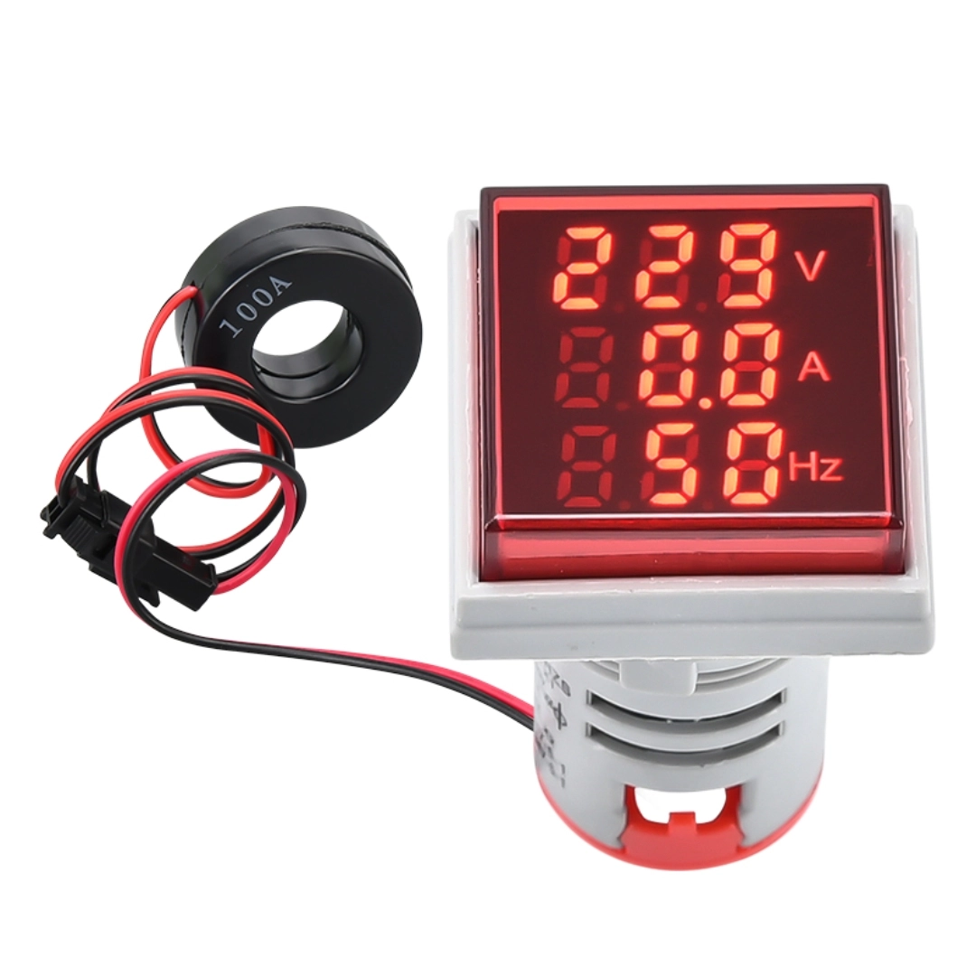 Digital AC Volt AMP Hz Meter Measure and Display AC Voltage Current and ...