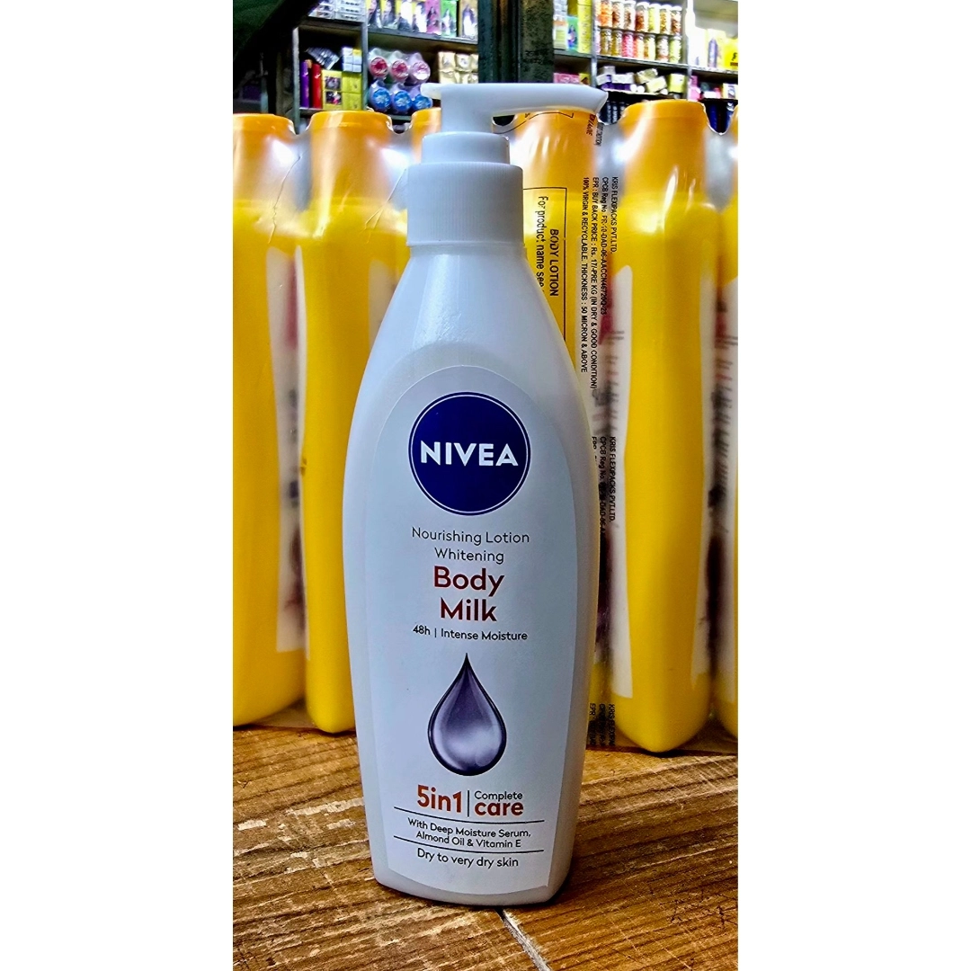 Nivea Nourishing Lotion Body Milk 200ml 5in1 Complete Care for Dry to ...