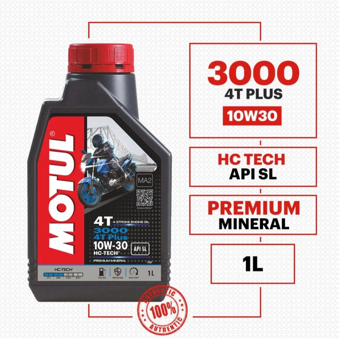 Motul Engine Oil 10W30 4T Plus 3000 1 Liter Mineral Engine Oil