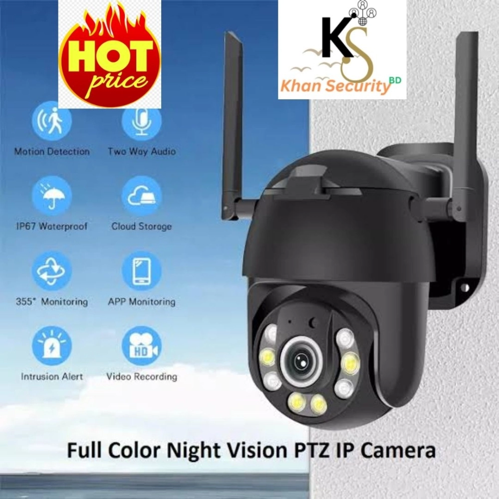 Ptz Black Shine Outdoor IP Camera V380 Full HD 3MP Smart Wireless IP ...