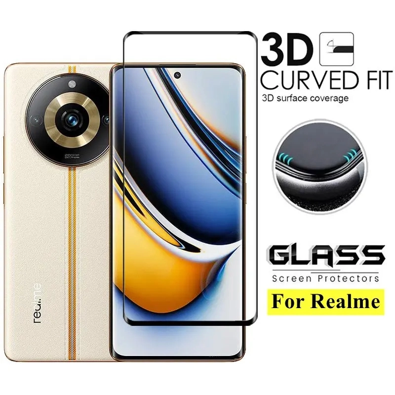 For Realme 11 Pro (Full Glue Glass)Full Curved Premium Supre Screen ...