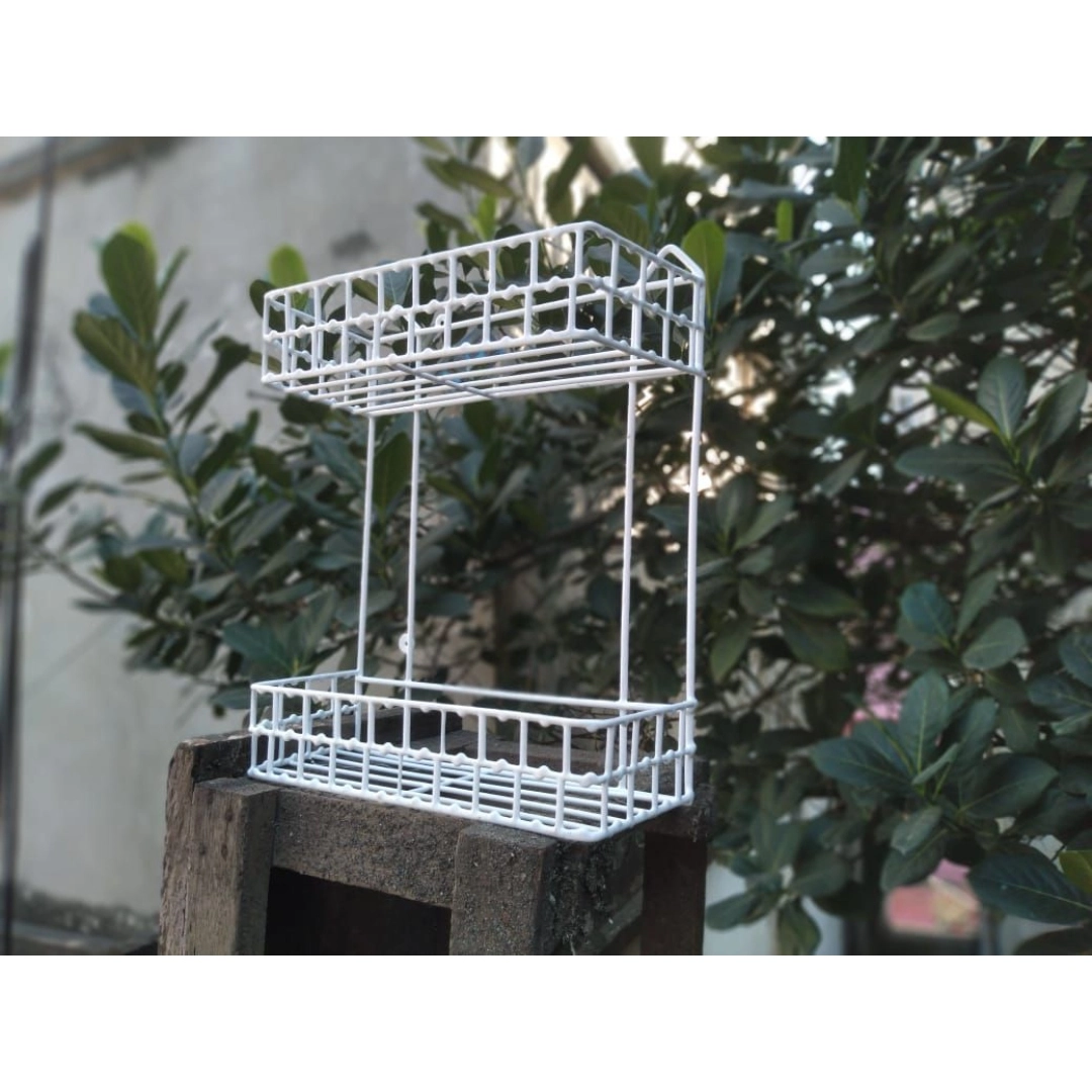 2 Level Hanging Rectangle Shape Wall Mount Storage Rack Organizer ...