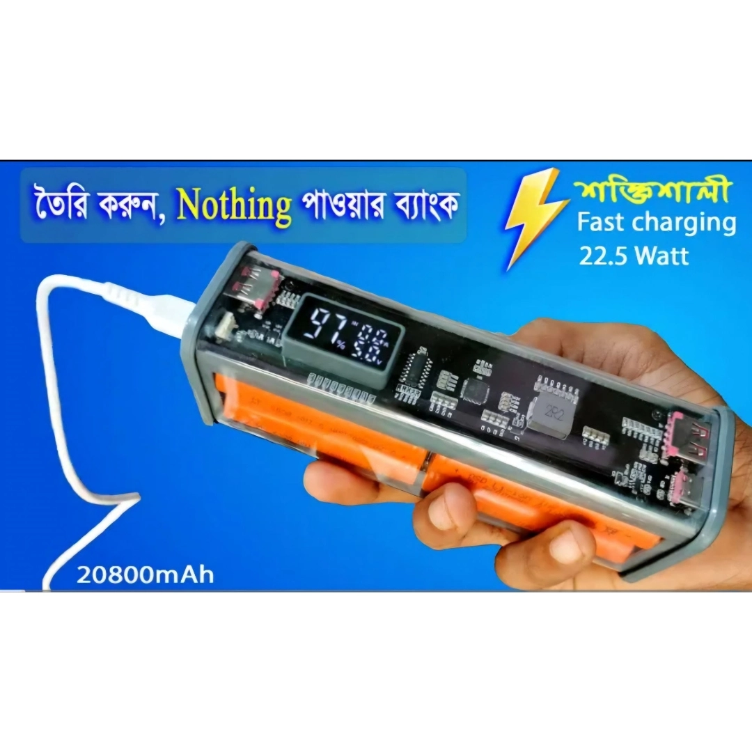 Transparent Power Bank Fast Charging Case With Display For 8*18650 ...