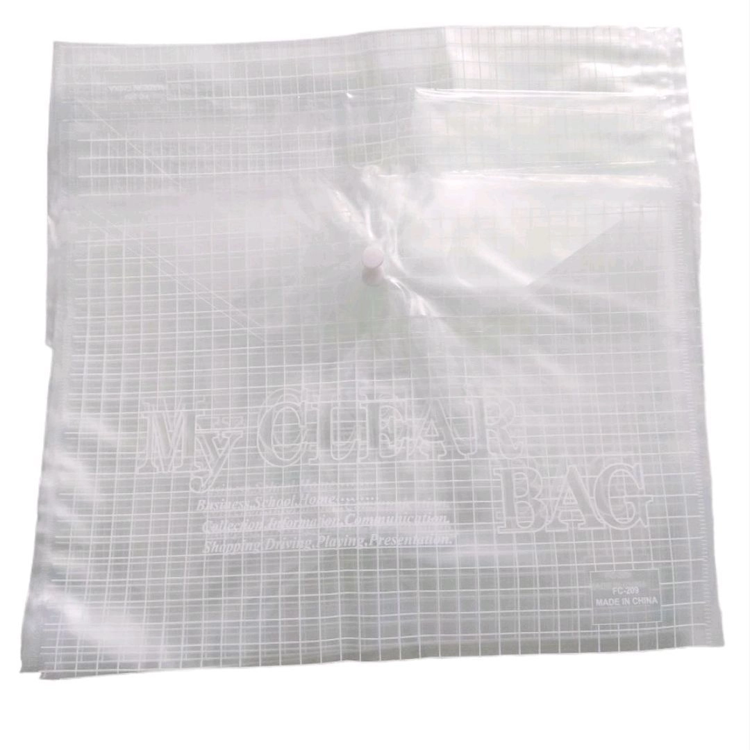 05 Pcs My Clear Bag 9c White (Soft) / Button File / Documents Carrier ...