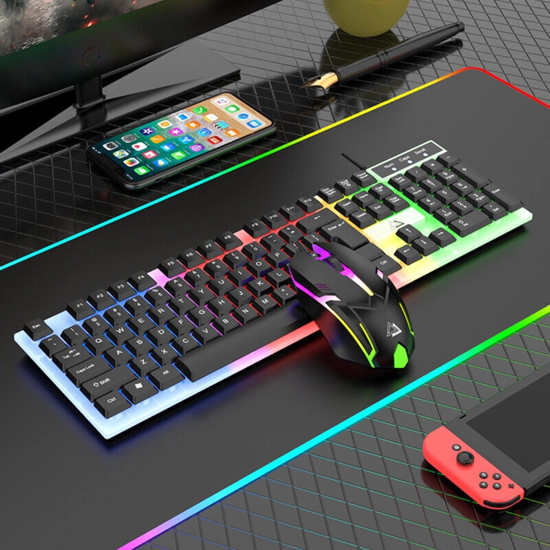 Gaming RGB Keyboard Mouse Combo Set Wired- White RGB Wired Keyboard RGB ...