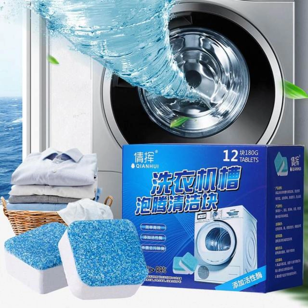 12 Pcs Washing Machine Cleaner Descaler Deep Cleaning Tablets For Front ...
