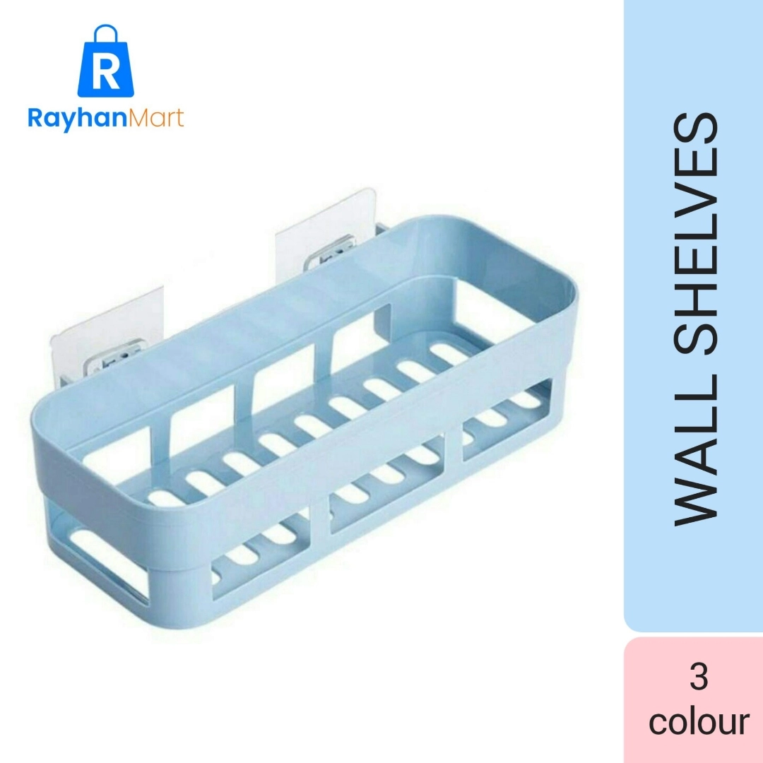 Wall Mounted Shelf & Plastic Wall Rack for Bathroom & Kitchen ...