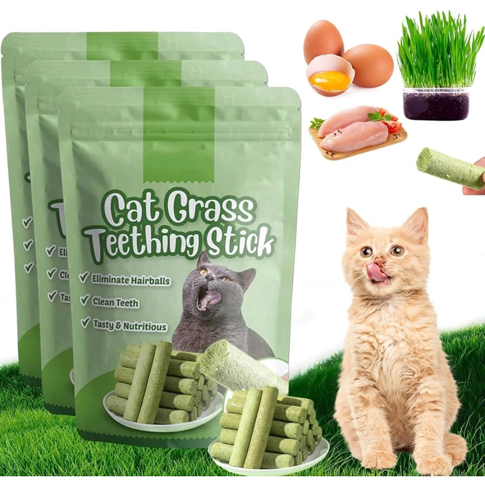 Natural Cat Grass Teeth Cleaning Stick With Catnip Pet Toy For Dental ...