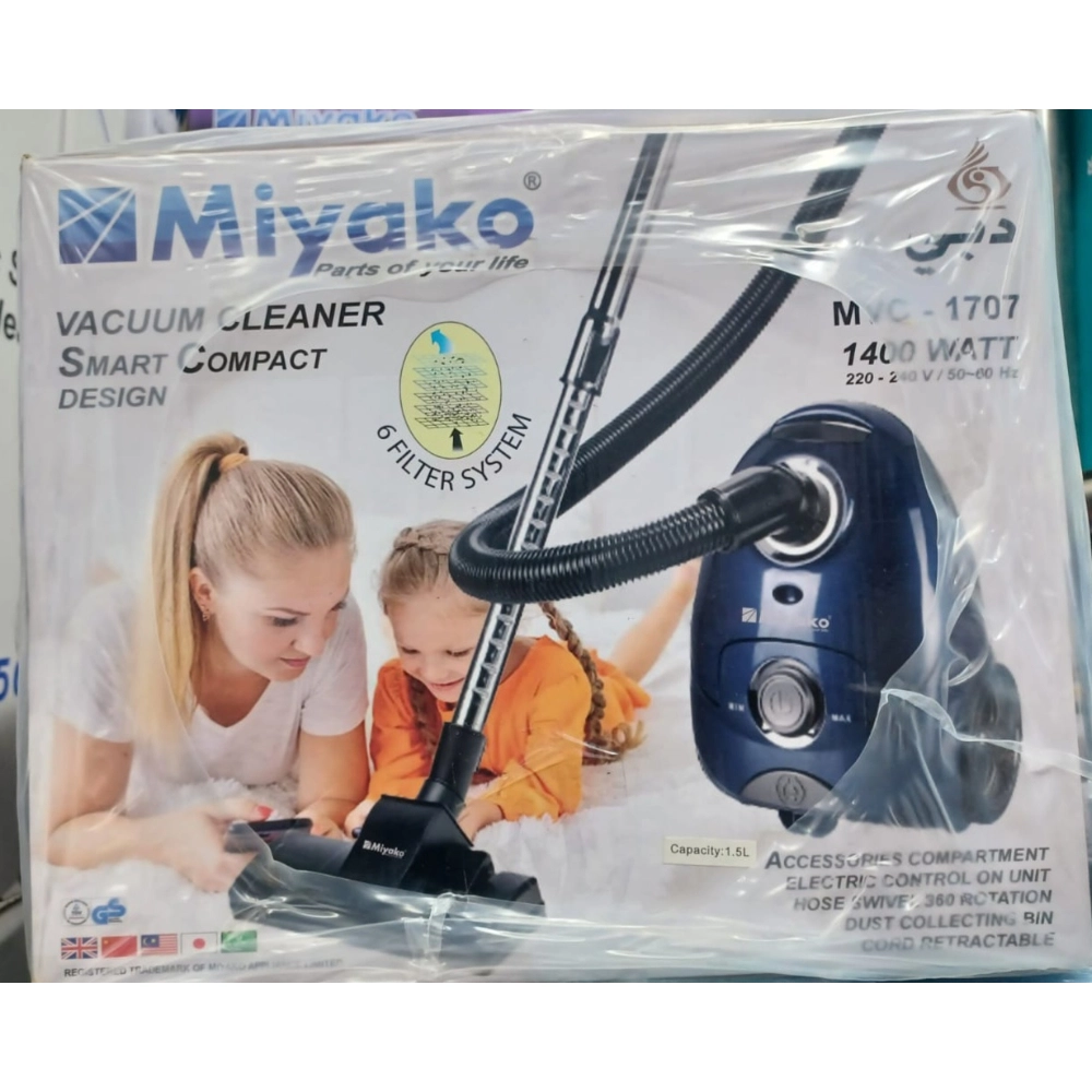 1.5L Miyako Vacuum Cleaner MVC-1707 SMART COMPACT DESIGN 1400 WATT