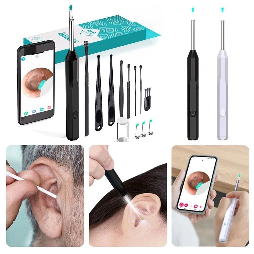 Wireless Visual Ear Wax Removal Smart Visual Ear Cleaner With Camera Endoscope 1296P Luminous ...