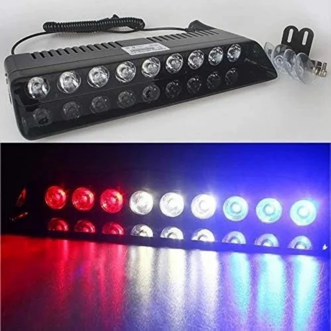 Dashboard 9 led car emergency 3 color (red, white, blue flashing ...