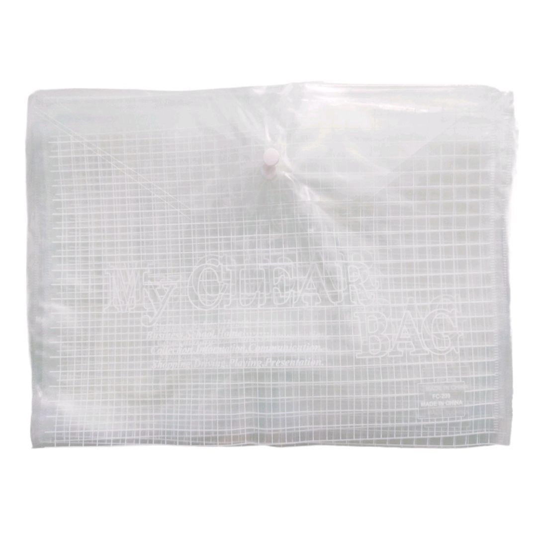 12 Pcs My Clear Bag 9c White (Soft) / Button File / Documents Carrier ...