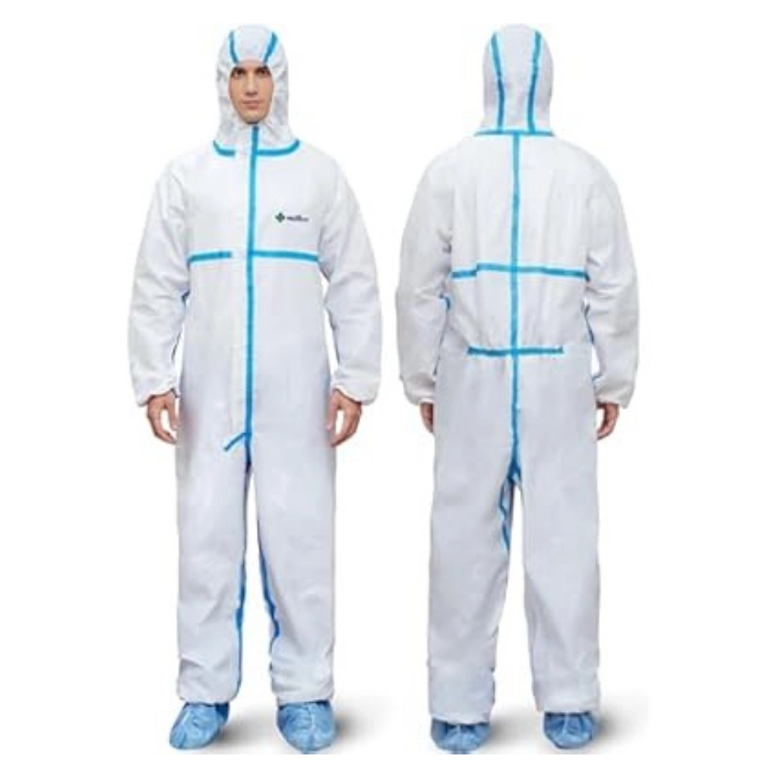Disposable Protective Coverall Suit (PPE) (with blue strip)