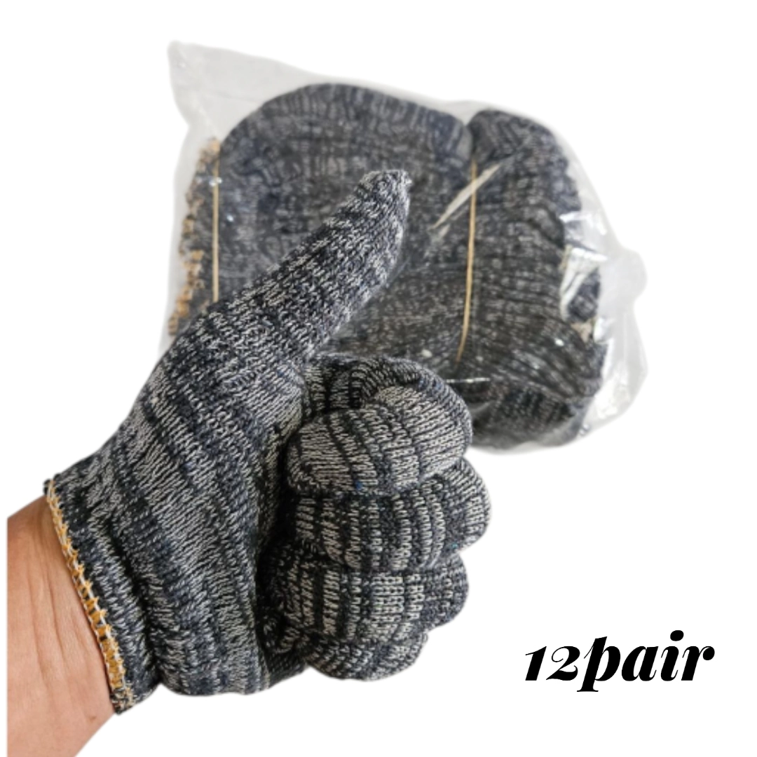 Cotton Hand Gloves - Working Hand Gloves -Random Colour (12 pair) 1Doz.