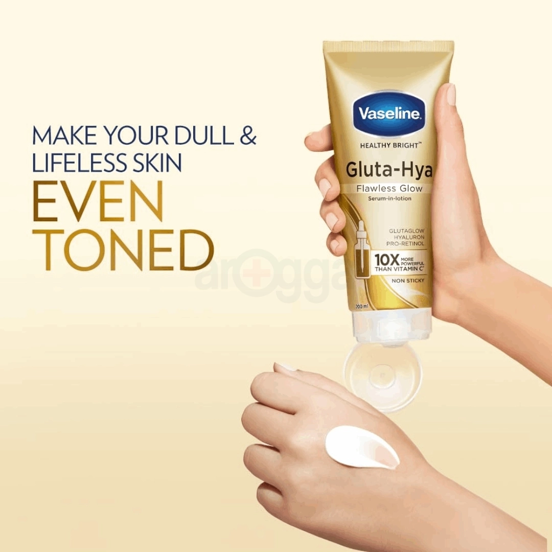 Vaseline healthy Bright Gluta Hya Flawless Glow Non Sticky Serum Lotion ...