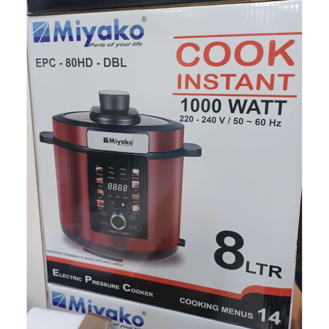 8 Liter Miyako Electric Pressure Cooker EPC-80HD-DBL DOUBLE POT