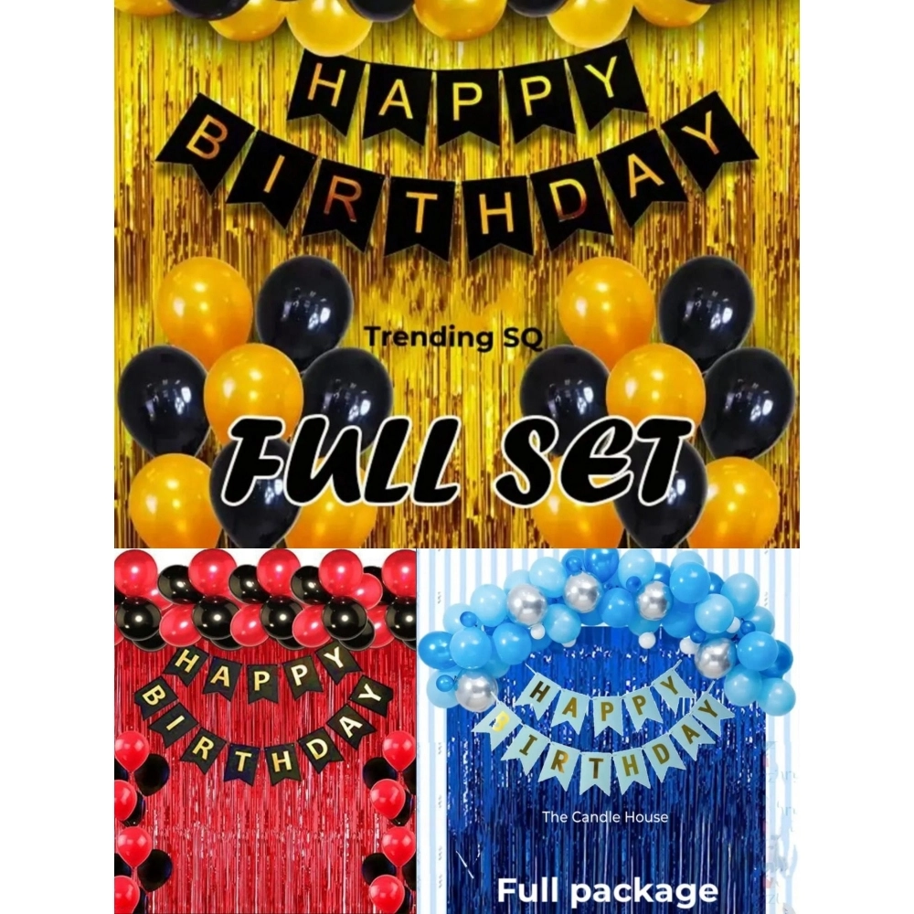 Happy Birthday Combo Complete Set-02 (20 Balloons+1 set Banner+1 ...