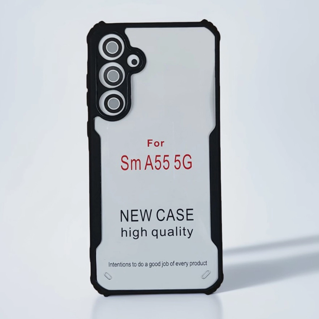 Back Cover For Samsung Galaxy A55 5G (Transparent, Black) Protect Your ...