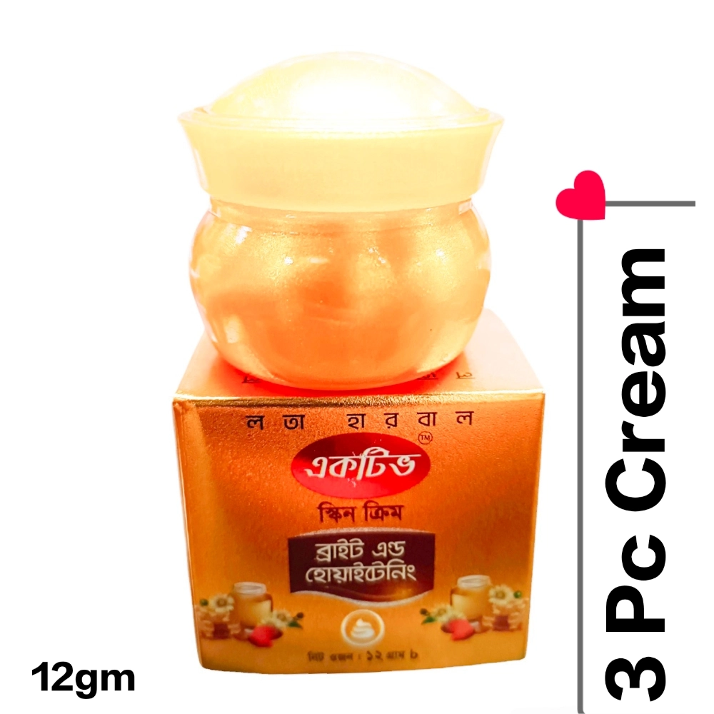 Active Bright And Whitening Cream 12Gm - 3 Pcs Package