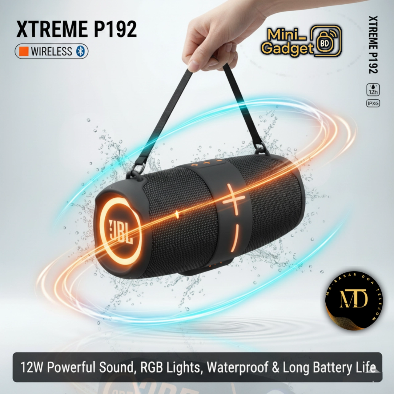 XTREME P192 Portable Wireless Bluetooth Speaker – 12W Powerful Sound ...