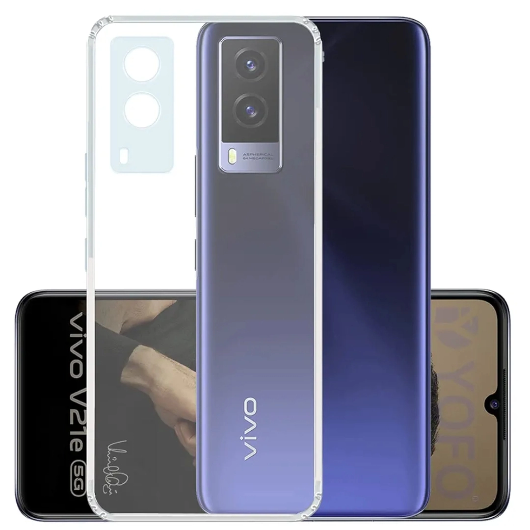 Vivo V21E Flexible Clear Transparent Soft TPU Back Case Cover