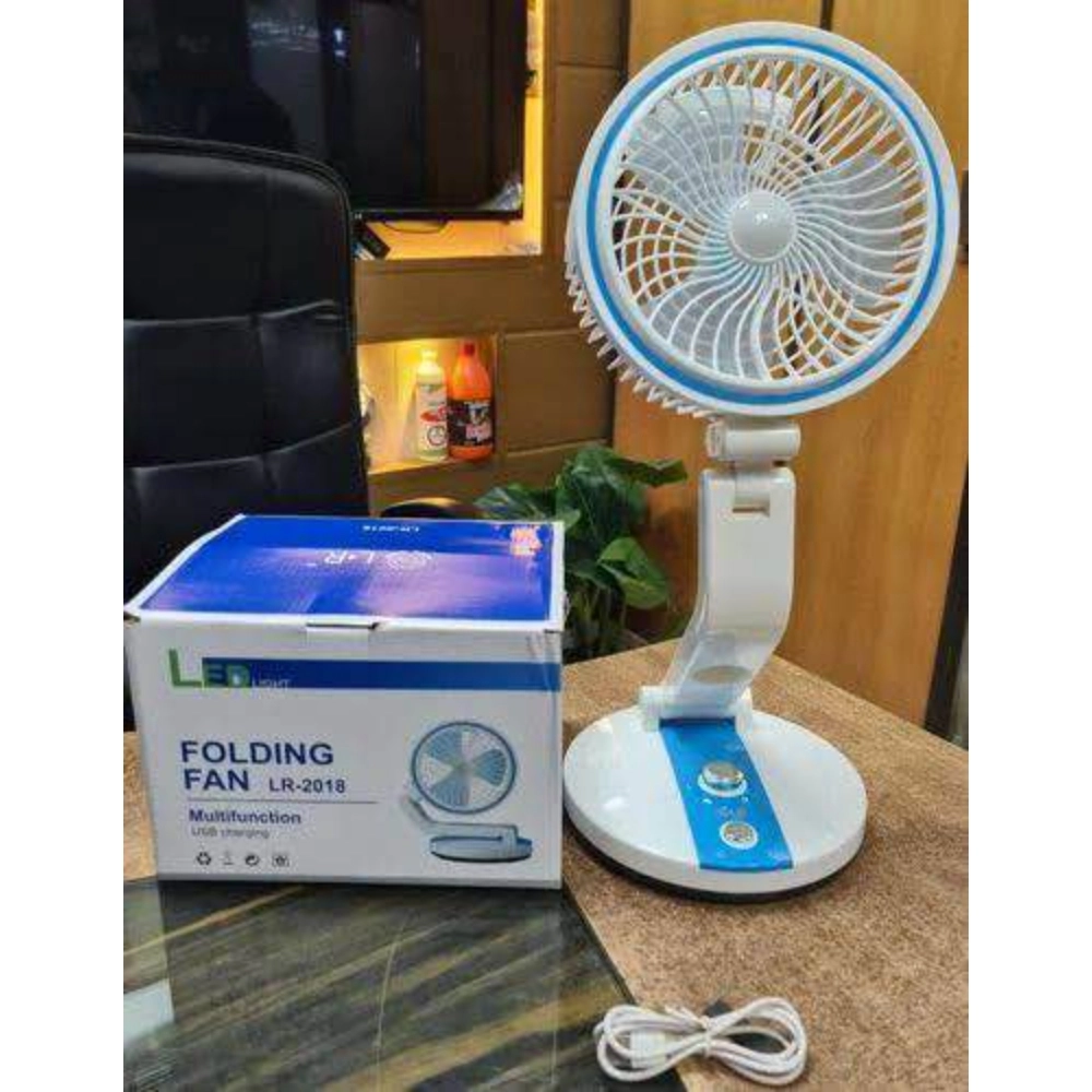 Usb Rechargeable Folding Lr Fan With Led Light Any Color
