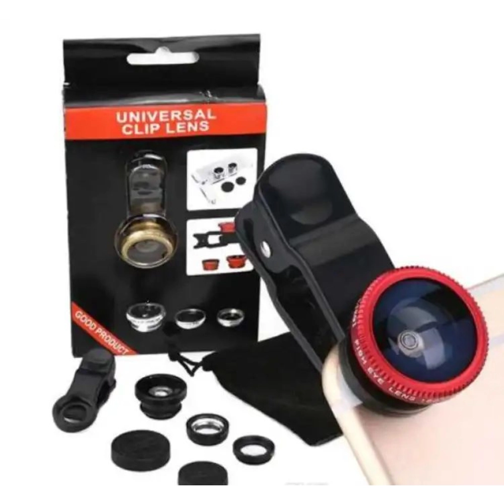 3 In 1 Universal Clip Camera Mobile Phone Lens Fish Eye + Macro + Wide ...
