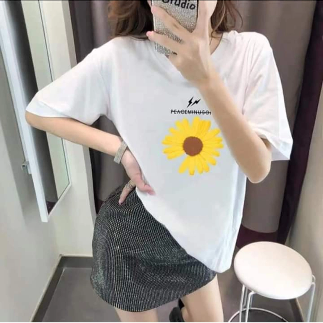 Trendy Stylish Fashion Tops Ladies Short Sleeve Casual T-Shirt For Grail