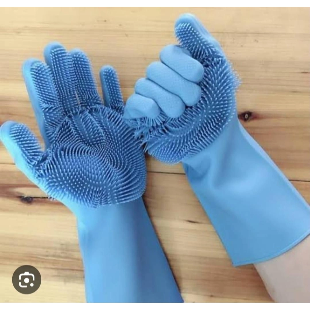Silicone Hand Gloves Reusable Rubber Sponge Scrubbers Good Use for ...