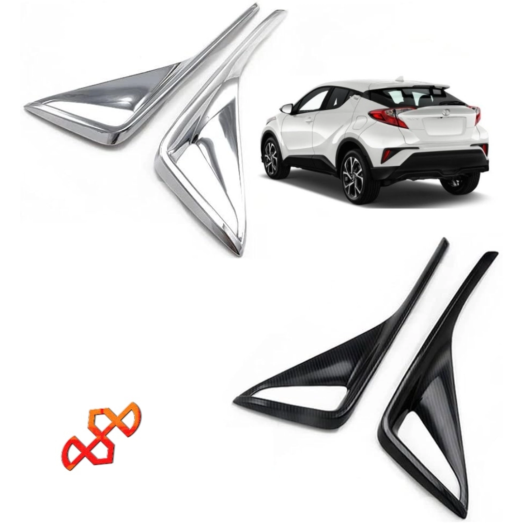 Toyota C-HR car Chrome carbon fiber / Nickle silver rare fog lamp cover ...