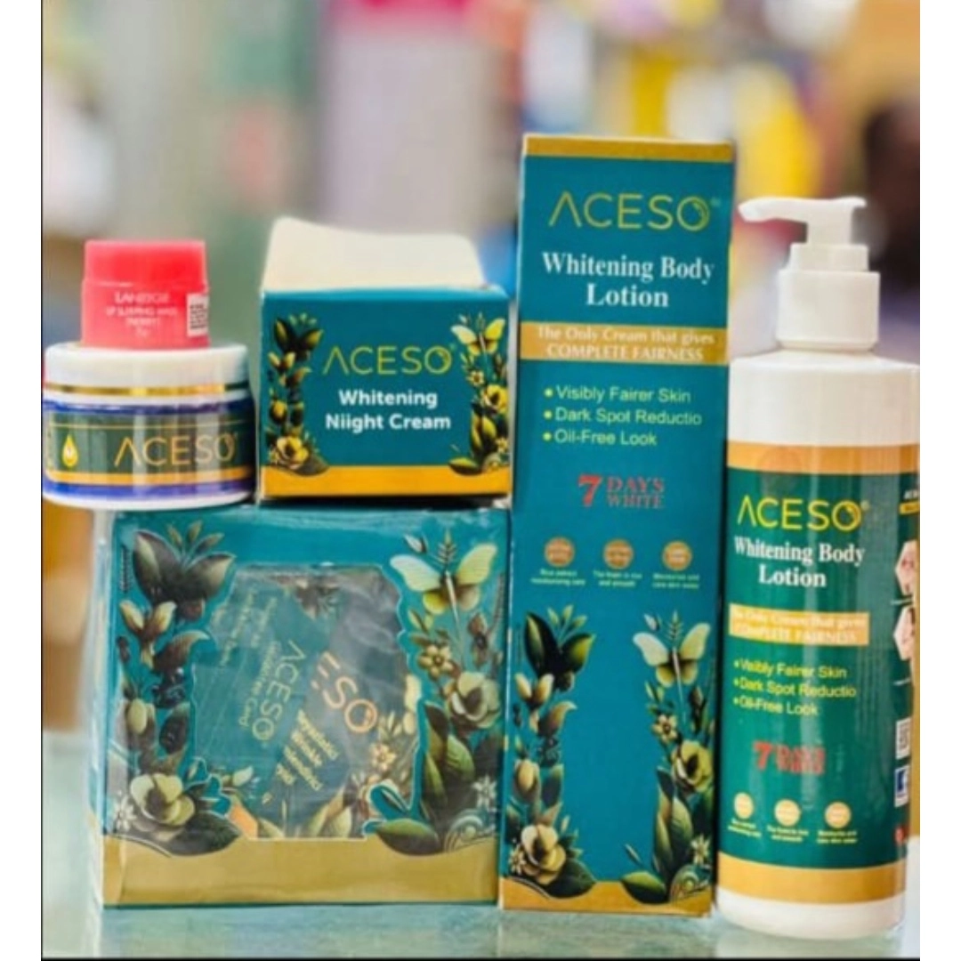 ACESO Whitening Body Cream + Night Cream + Body lotion + lip balm ...