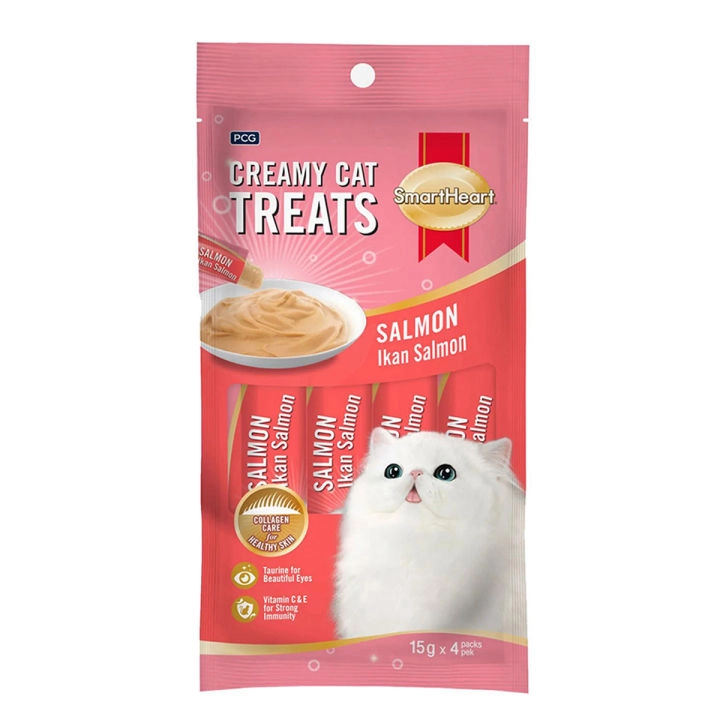 Smartheart Lickable Creamy Cat Treat Salmon Flavor 4x15g